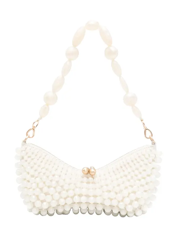Cult Gaia Mini Mercier Beaded Shoulder Bag - Neutrals