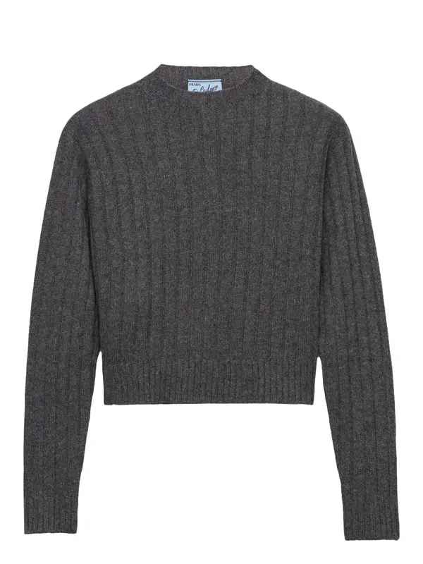 Prada Cropped Re-cashmere Sweater - Grey