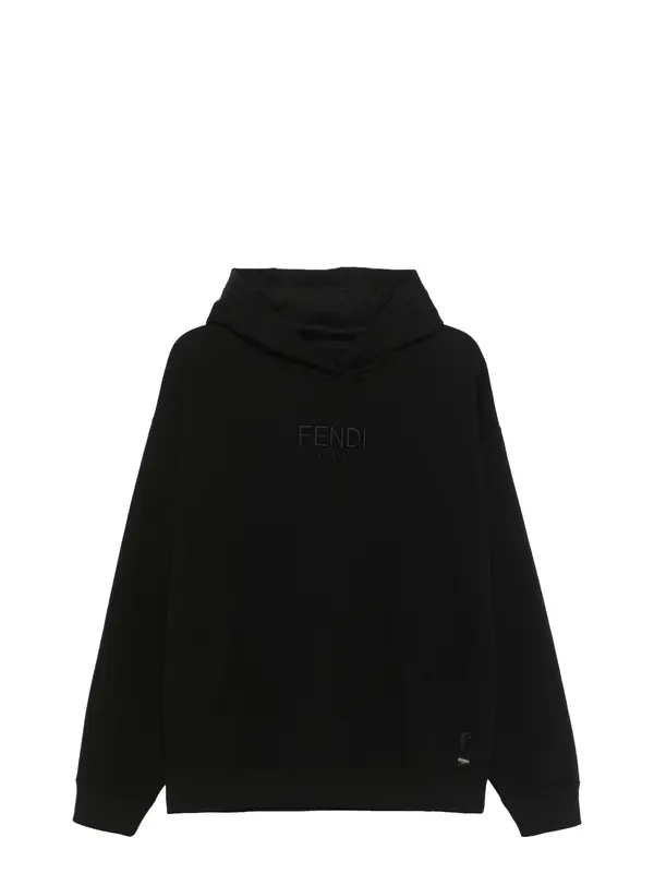 Fendi Logo-embroidered Hoodie - Black