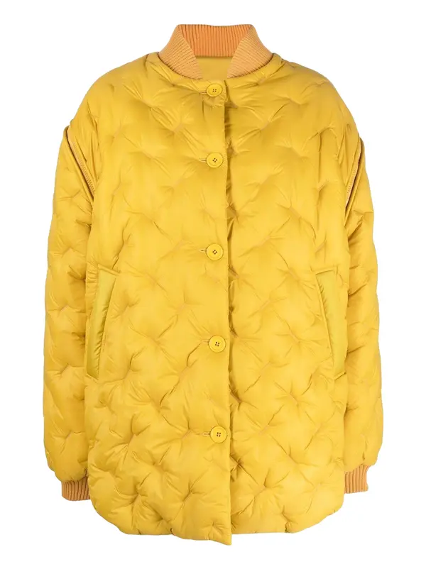 SHERPA Embossed-detail Padded Jacket - Yellow