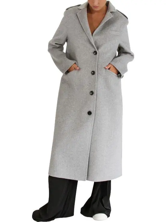 BELLE & BLOOM Tainted Love Longline Coat - Grey Marle