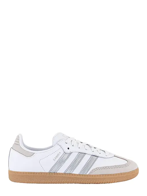 Adidas Samba Og Logo-print Low-top Trainers - White Silver Metallic Gr