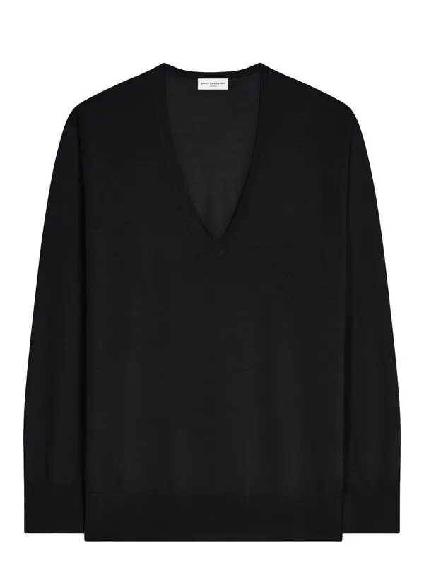 Dries Van Noten Merino Wool Sweater - Black