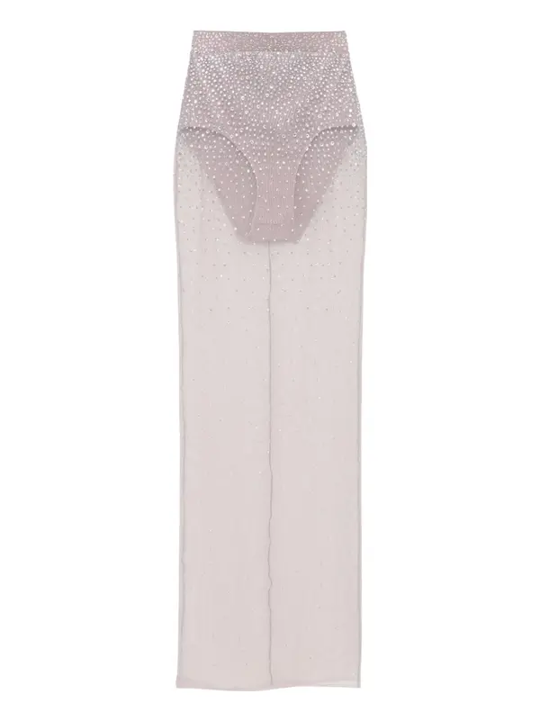 Alex Perry Crystal Mesh Maxi Skirt - Purple