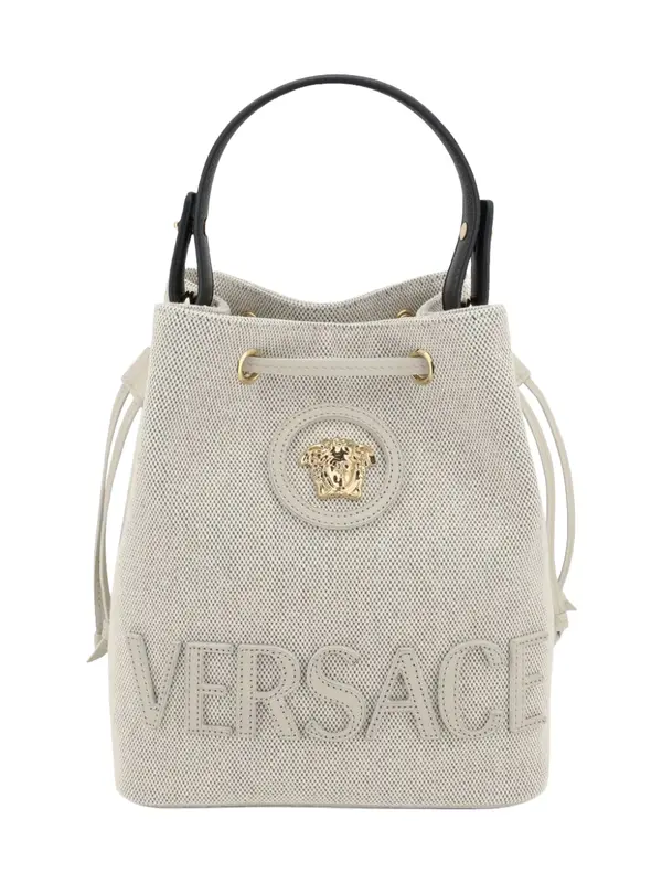 Versace La Medusa Canvas Bucket Bag - Neutrals