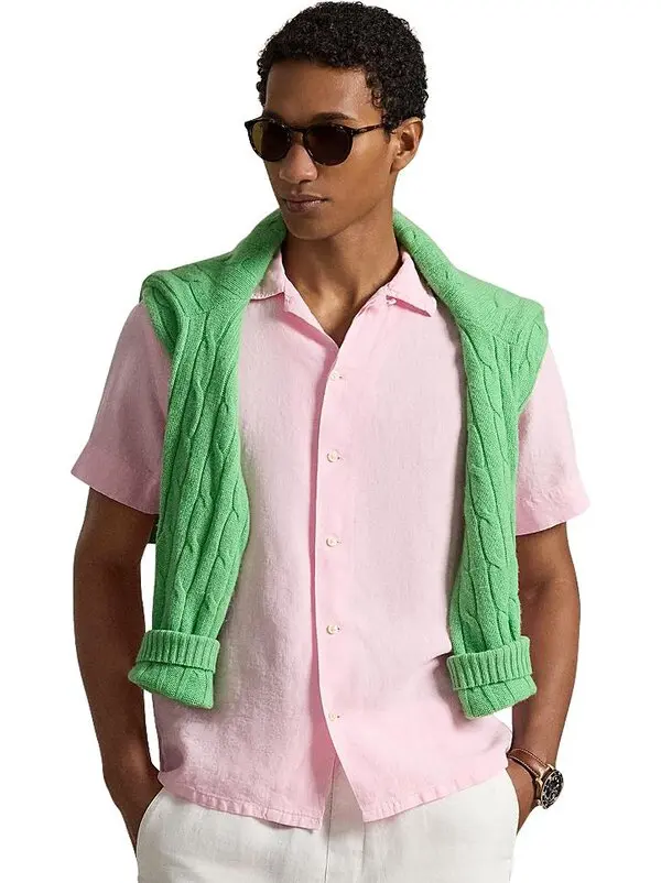 Polo Ralph Lauren Classic Fit Short-sleeve Linen Camp Shirt - Pink