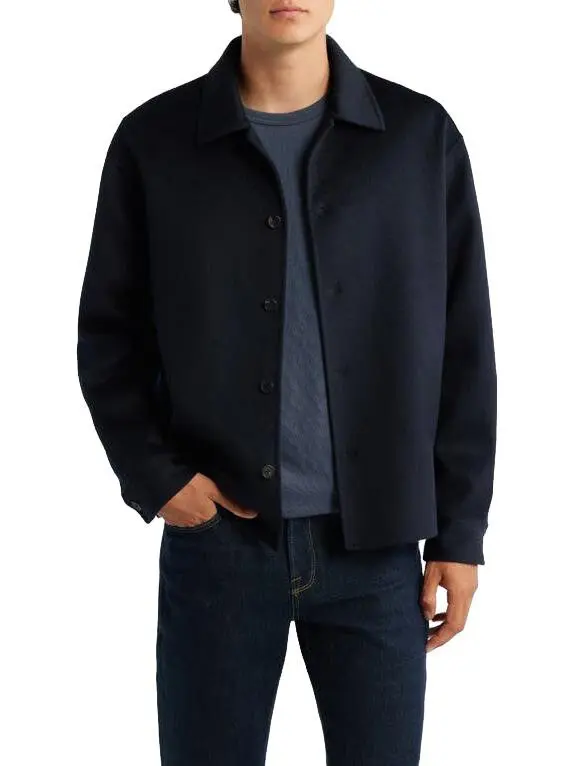 FRAME Double Face Wool Shirt Jacket - Dark Navy