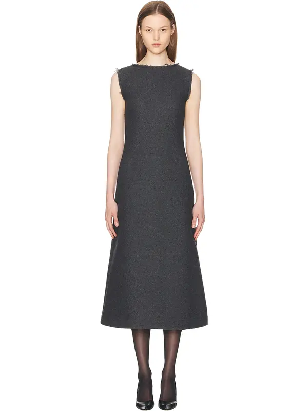 THE ROW Amor Midi Dress - Dark Grey Melange
