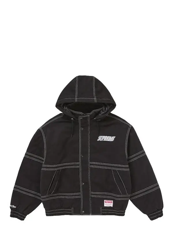 Supreme Mitchell & Ness Twill Stadium Jacket - Black