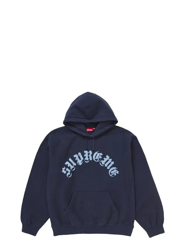 Supreme Printed Arc Hooded Sweatshirt - Navy Blue