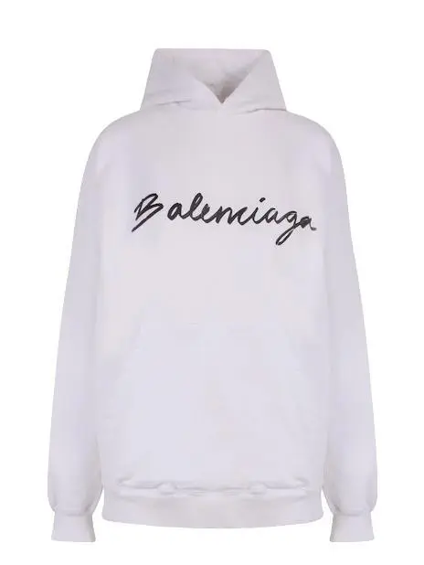 Balenciaga Sweatshirt With Iconic Logo - White