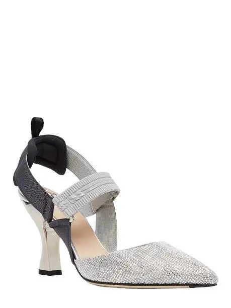 Fendi Colibri Embellished Pumps - Crystal