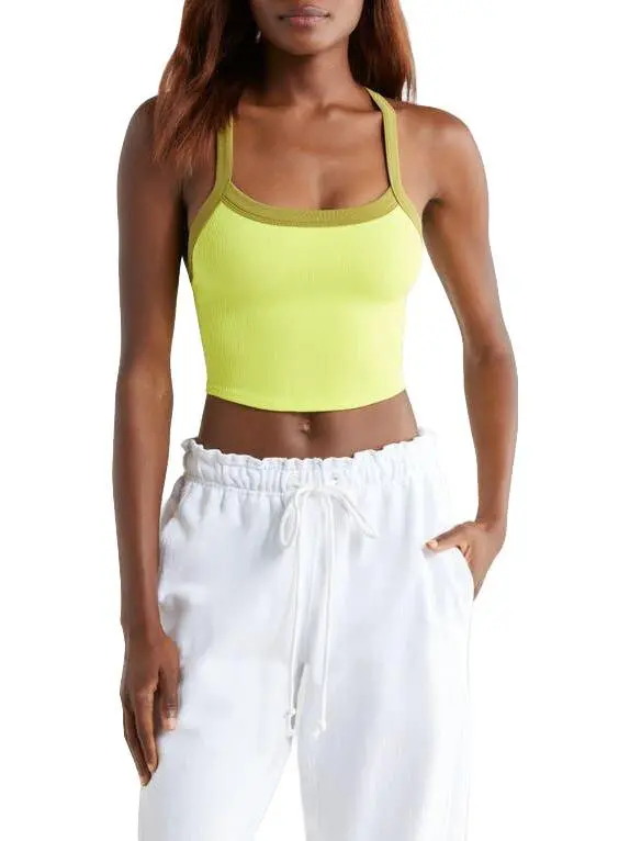 Free People All Clear Colorblock Camisole - Highlighter/martini