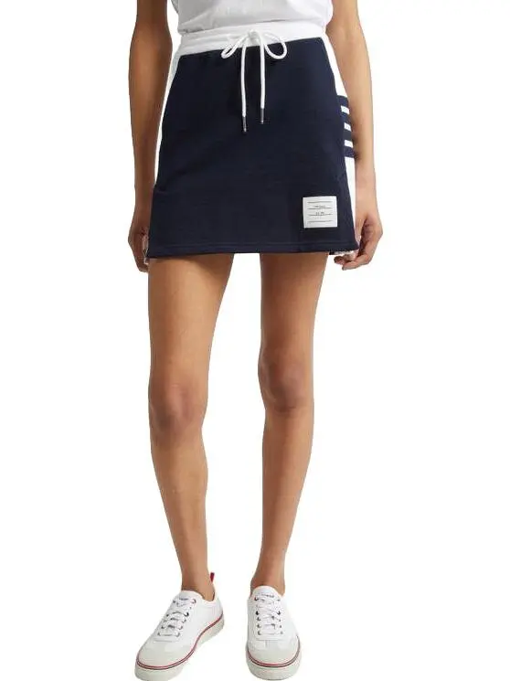 Thom Browne Cotton Jersey Miniskirt - Navy
