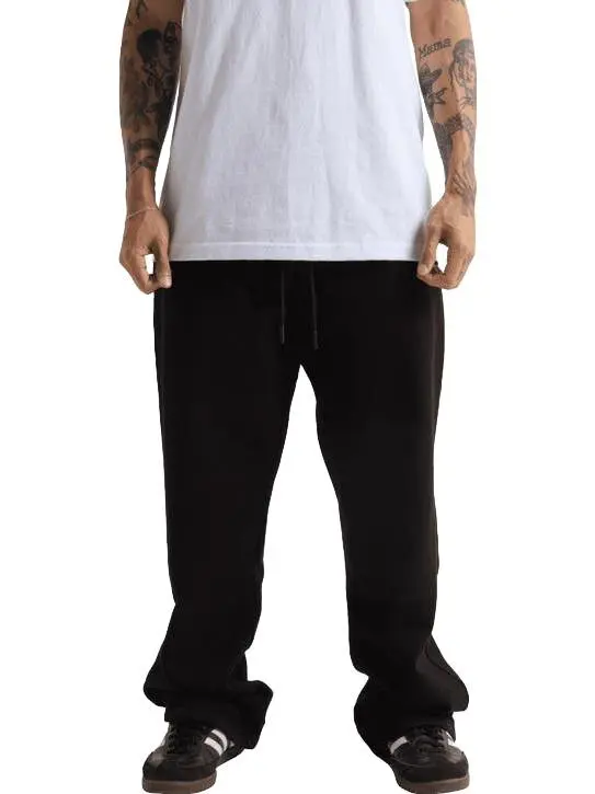 SHAKA WEAR Garment Dye Straight Leg Sweatpants - Black