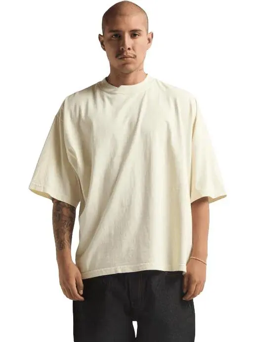 SHAKA WEAR Garment Dye Drop Shoulder Oversize Tee - Cream