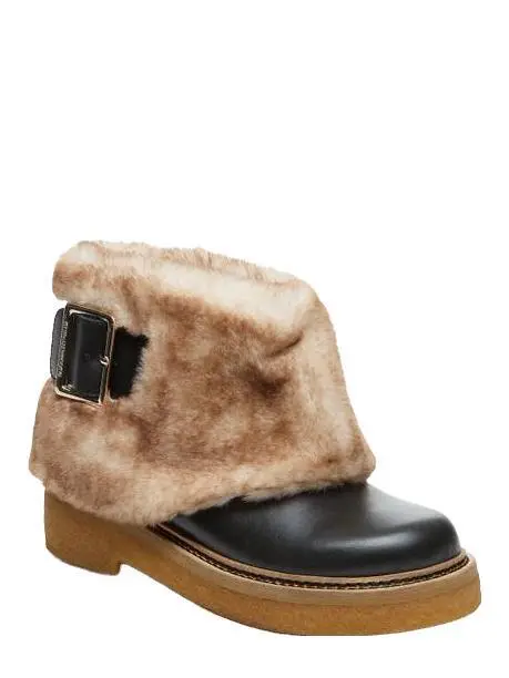 KELSI DAGGER BROOKLYN Calvin Faux Fur Cuff Bootie - Black