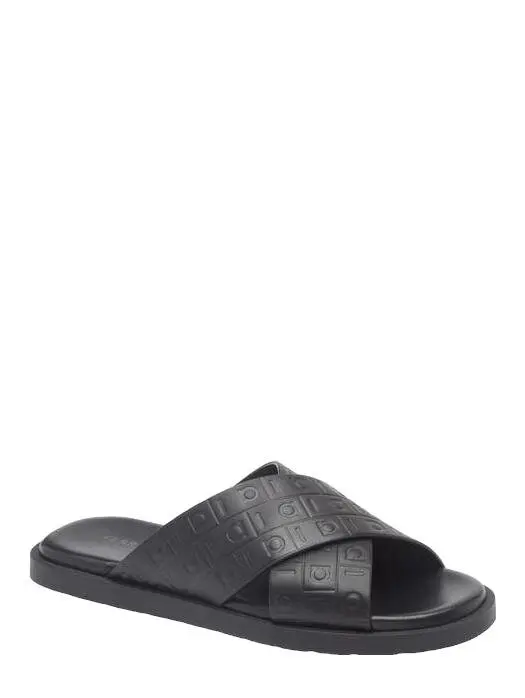 FERRAGAMO Monogram Slide Sandal - Nero