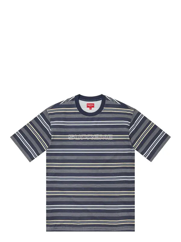 Supreme Dash Stripe Short-sleeve Top 'navy - Blue