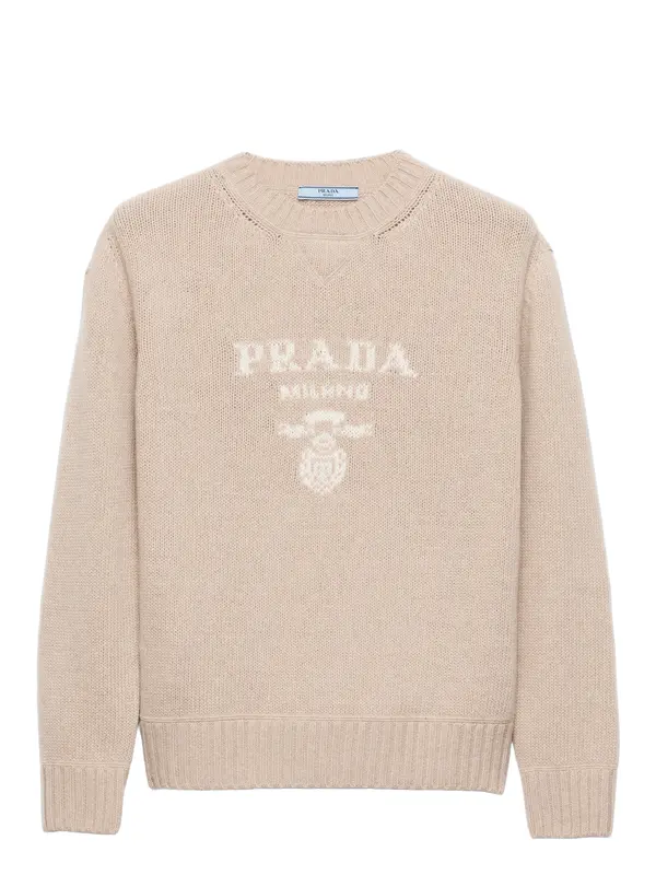 Prada Logo Sweater - Desert Beige