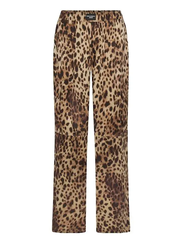 SKIMS X Dolce&gabbana Silk Cargo Pant - Leopard