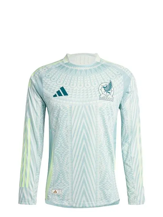 Adidas Mexico 24 Long Sleeve Away Authentic Jersey - Linen Green