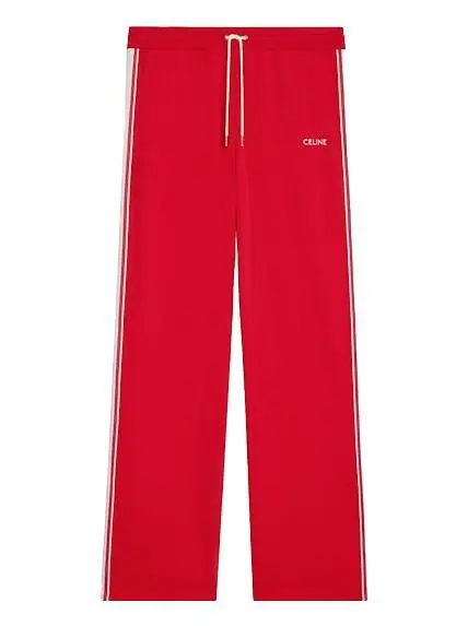 Celine Double Face Jersey Tracksuit Pants - Red/off White