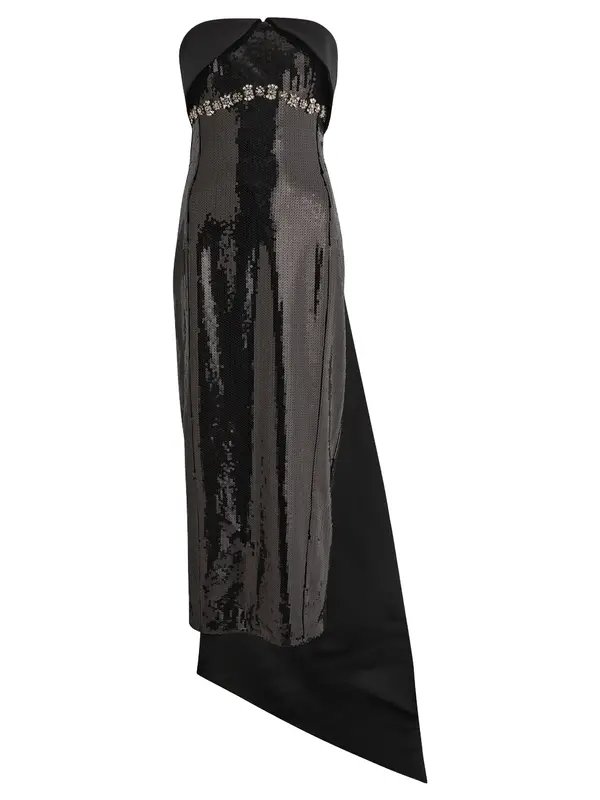 Huishan Zhang Greta Sequin-embellished Gown - Black
