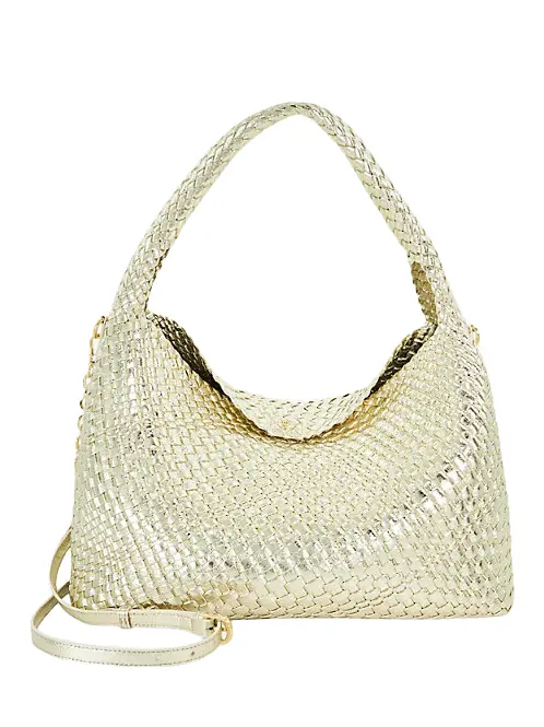 DUNE Deliberate Woven Shoulder Bag - Gold Synthetic