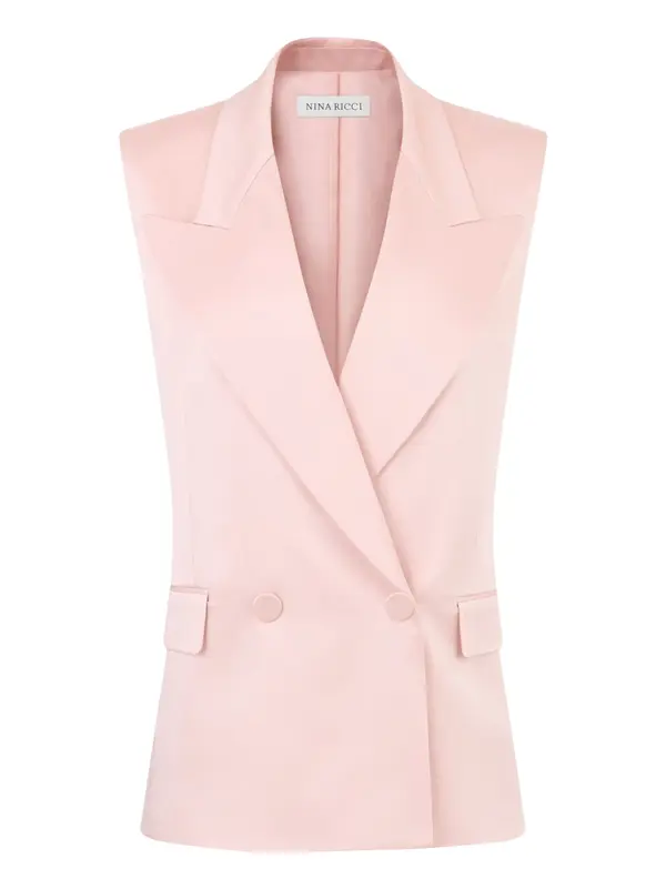 Nina Ricci Double-breasted Crepe Vest - Pink