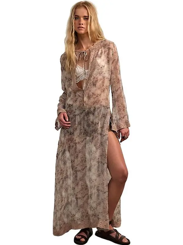 Free People Grace Kelly Sheer Kaftan Jacket - Snake