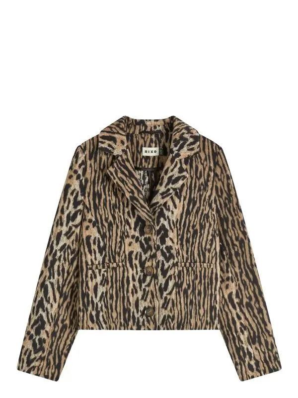 Rixo Leila Leopard Jacket - Bohemia Leopard Brown