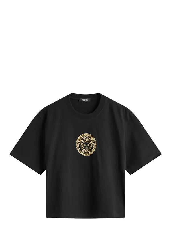 Versace Logo Crop T-shirt - Black/gold