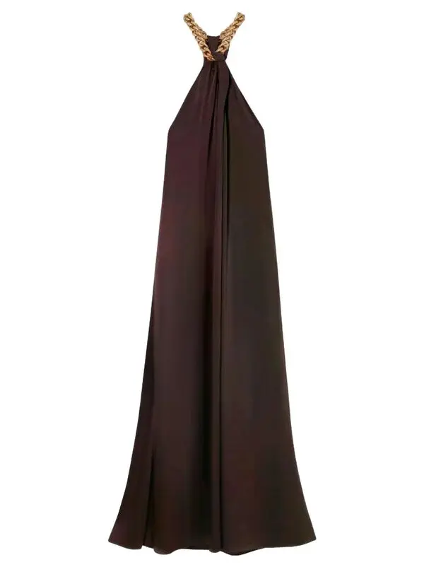 Stella McCartney Chain Halterneck Gown - Brown