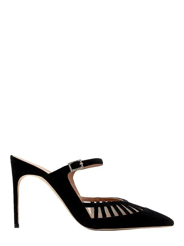 MALONE SOULIERS Bardot Pointed Pumps - Black/nude