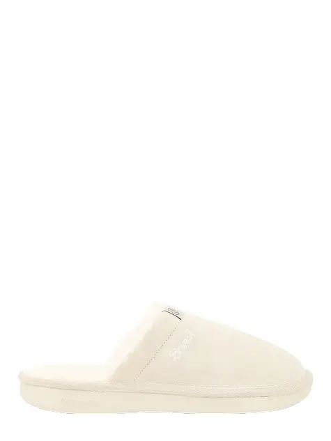 BRUNCH Suede Shearling Slippers - Beige