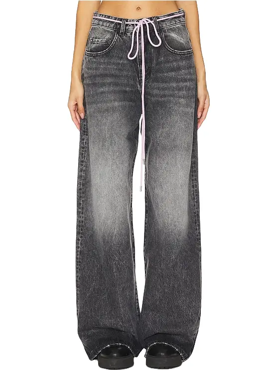 ICON DENIM LA Debby Wide Leg Jeans - Black