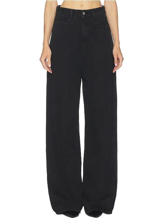 ICON DENIM LA Coco Wide Leg Jeans - Graphite Black