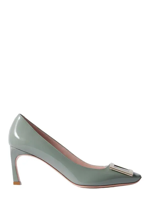 ROGER VIVIER Belle Vivier Trompette 70 Patent-leather Pumps - Green