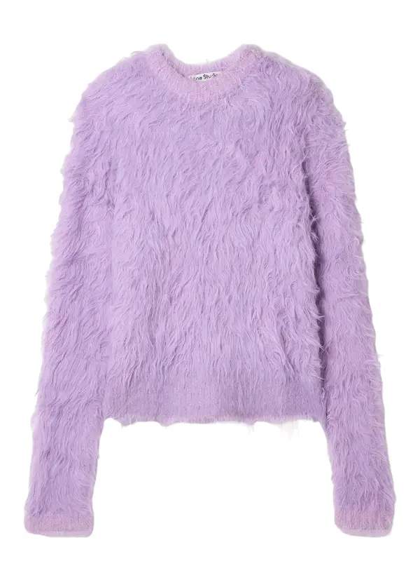 Acne Studios Brushed Knitted Sweater - Purple