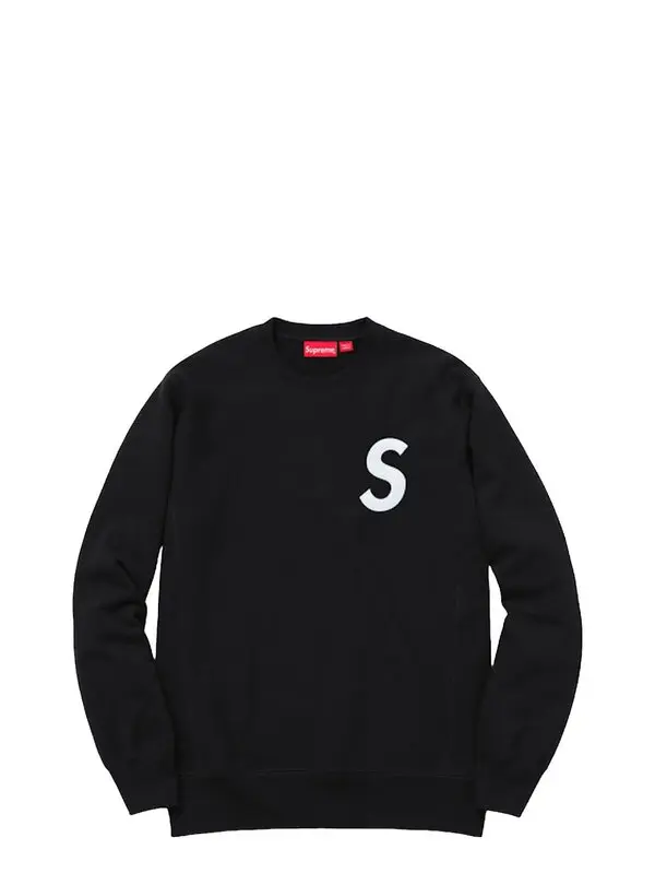 Supreme S Logo Crewneck Sweatshirt - Black