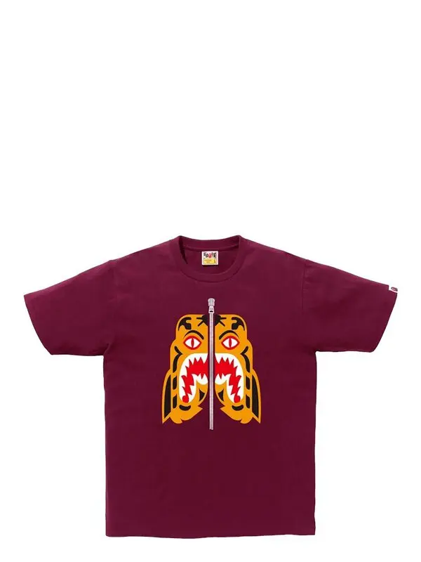 A BATHING APE Tiger Tee Shirt - Burgundy