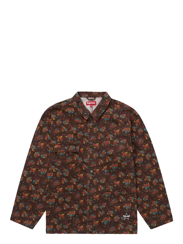 Supreme Denim Chore Coat - Flowers