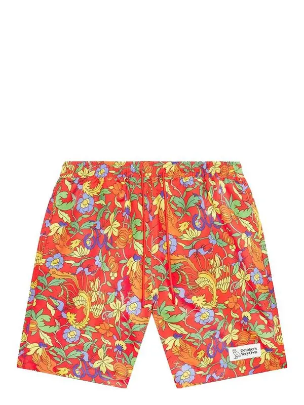 OVO Paradise Printed Nylon Shorts - Red