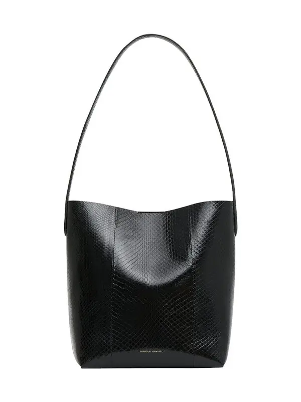MANSUR GAVRIEL Cabas Mini Watersnake Shoulder Bag - Black