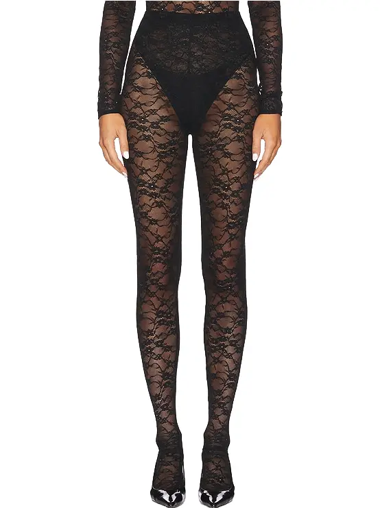 CULTNAKED Lace Skin Leggings In Black - Onyx