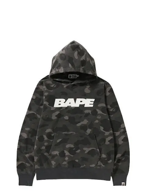 BAPE Camo Damage Wide Pullover Hoodie - Black