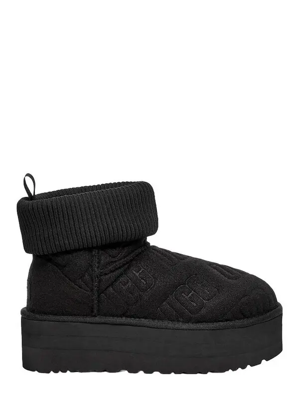 UGG Classic Mini Platform Felted Boot - Black