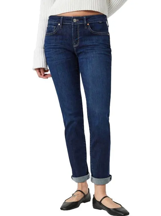 MAVI Emma Mid-rise Slim Boyfriend Jeans - Deep Flex Blue