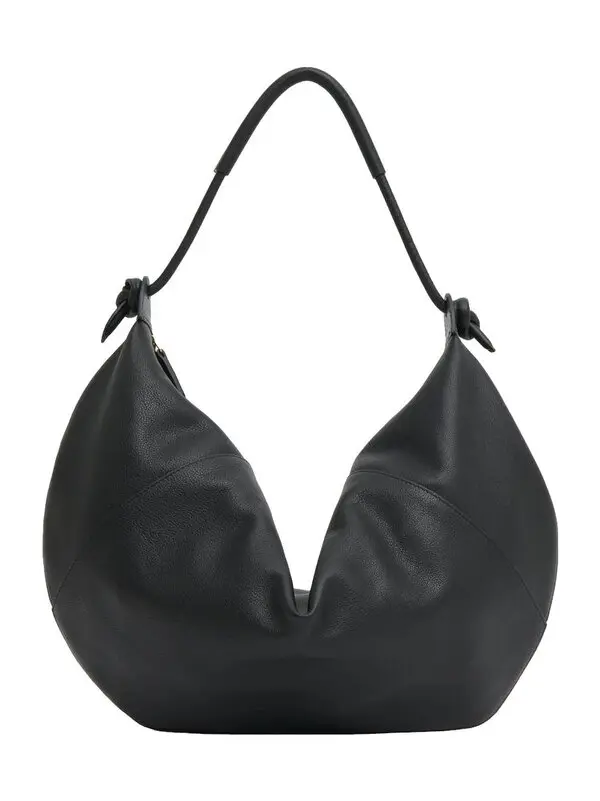 MANSUR GAVRIEL Fortuna Leather Hobo Bag - Black